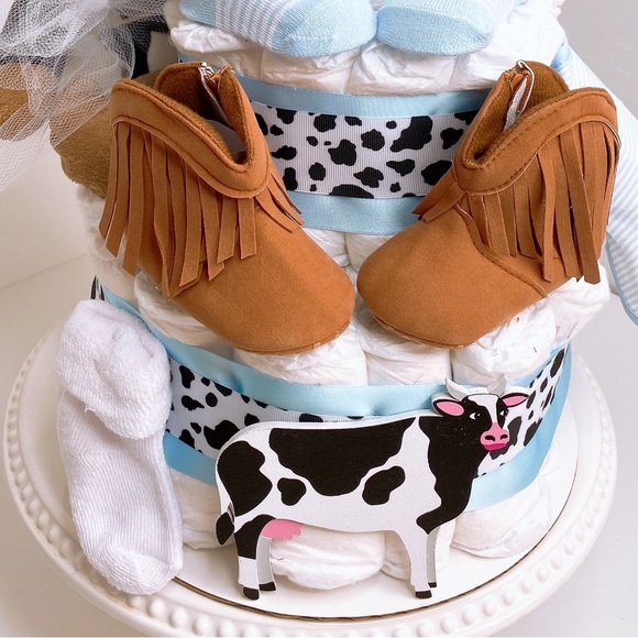 Handmade | Accessories | Cow Farm Diaper Cake Farm Themed | Poshmark